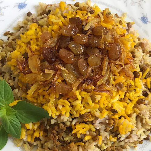 Adas polo with ground beef - Persian lentil rice - AlooRecipes